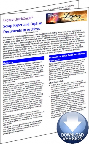 Scrap Paper and Orphan Documents in Archives by Melissa Barker (PDF ...